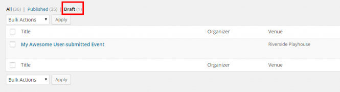 Managing Community Events Submissions - Knowledgebase