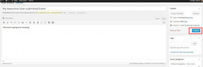 Managing Community Events Submissions - Knowledgebase