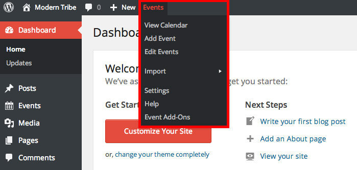 Remove "Events" From the WordPress Admin Bar - Knowledgebase