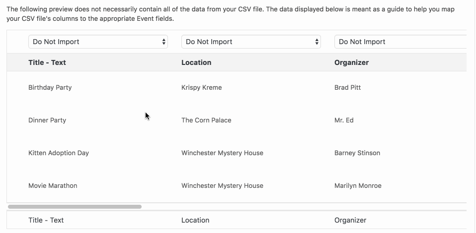 Importing Calendar Data From a CSV File - Knowledgebase