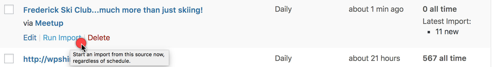 Managing Your Scheduled Imports in Event Aggregator - Knowledgebase