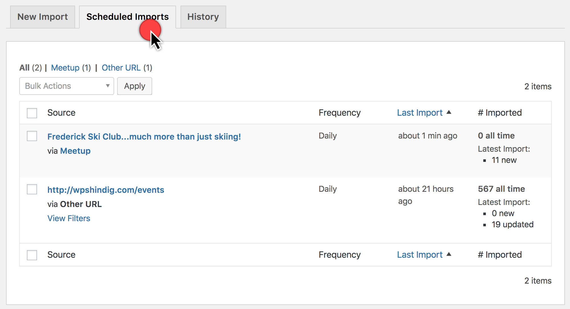 Managing Your Scheduled Imports in Event Aggregator - Knowledgebase