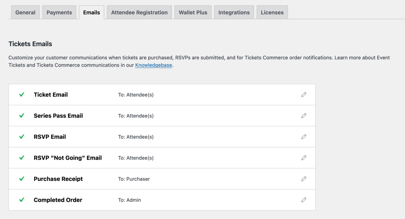 Event Tickets Emails - Knowledgebase