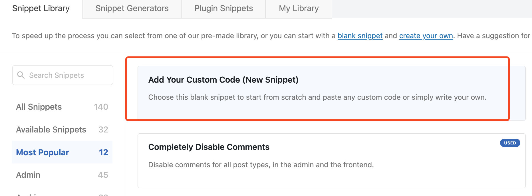 Using Custom Code Snippets - Knowledgebase