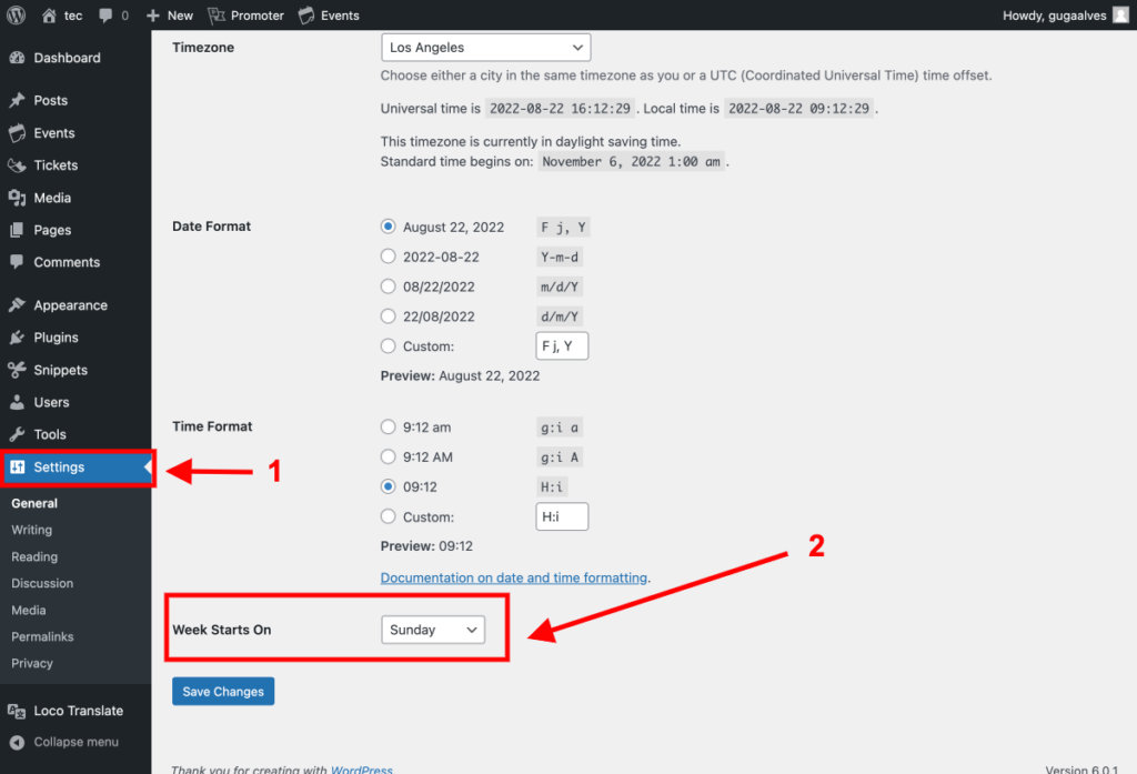 Setting the First Day of the Week - Knowledgebase