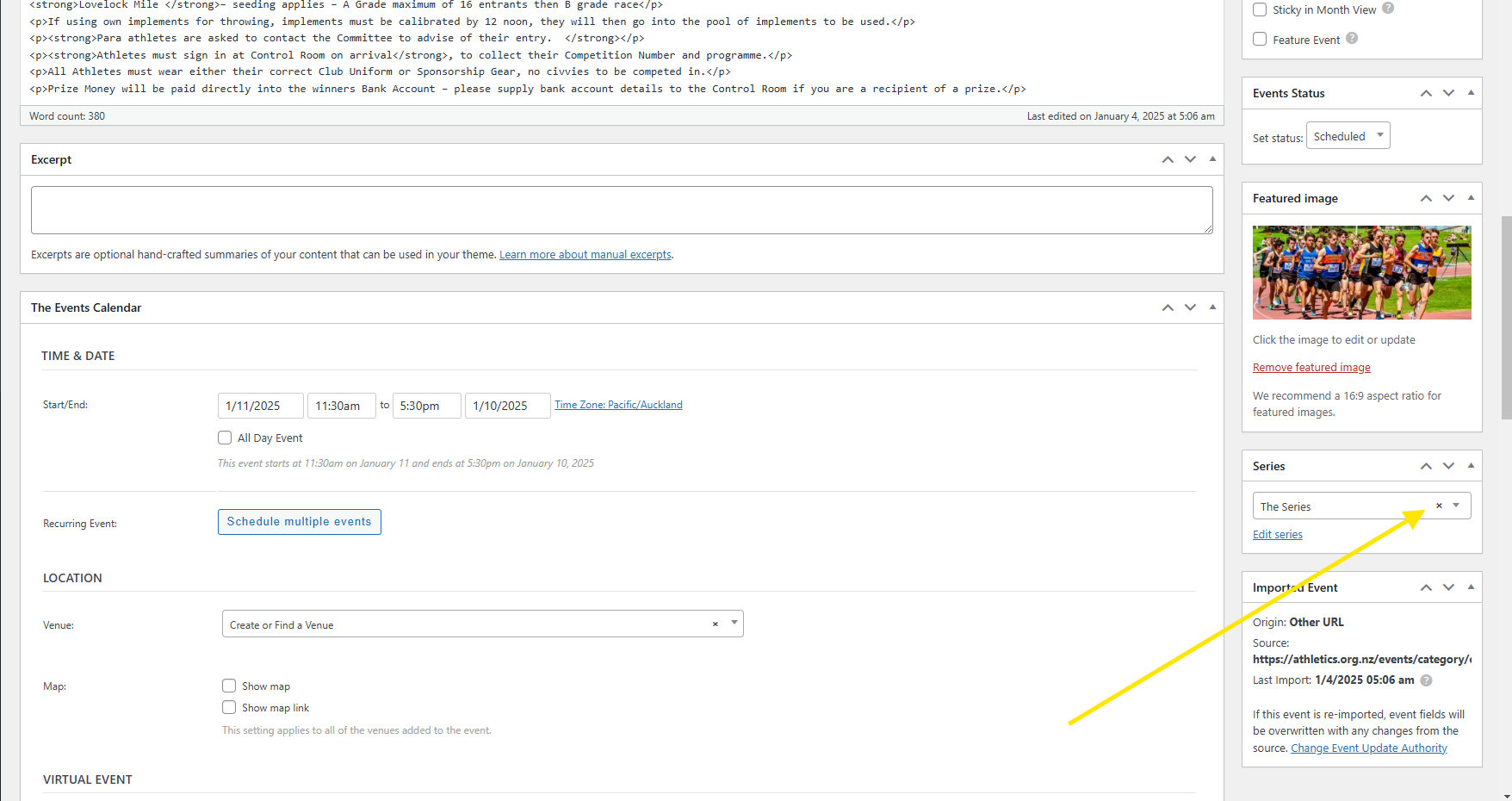Event Series - Knowledgebase