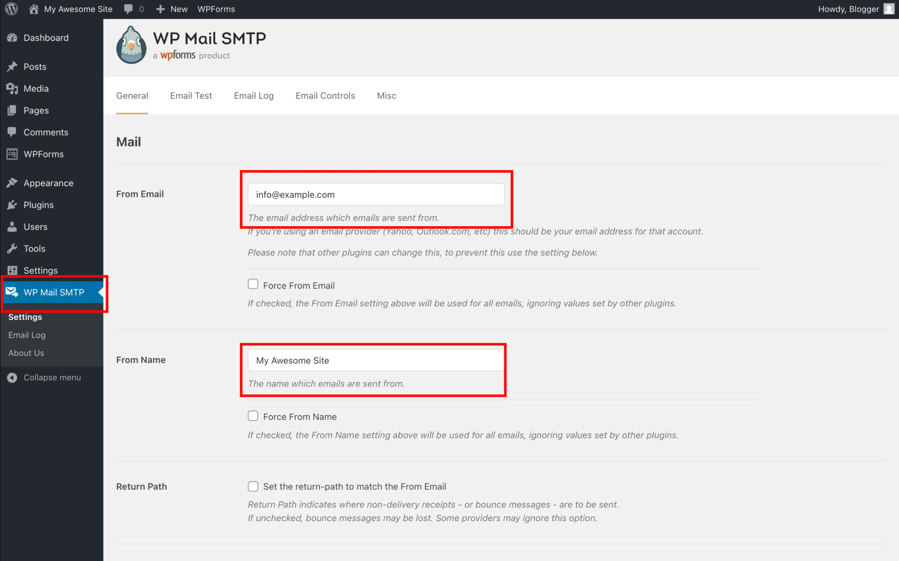 Changing the Sender Name and Email in the Outgoing WordPress Email ...