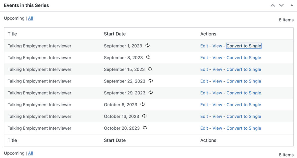Event Series - Knowledgebase