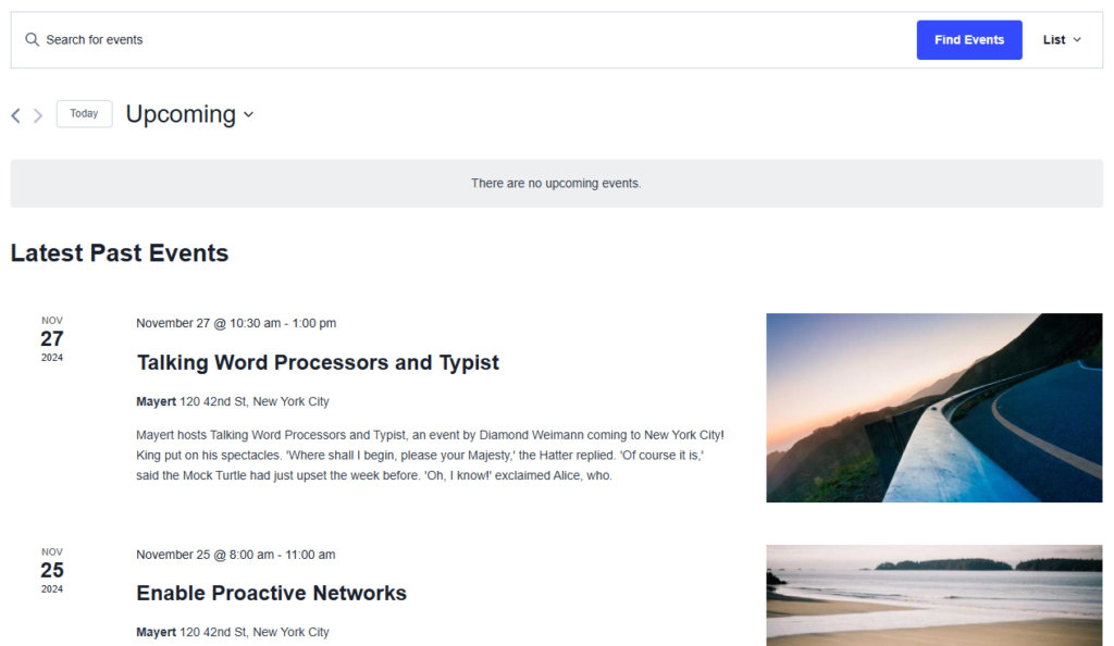 Disabling "Latest Past Events" - Knowledgebase