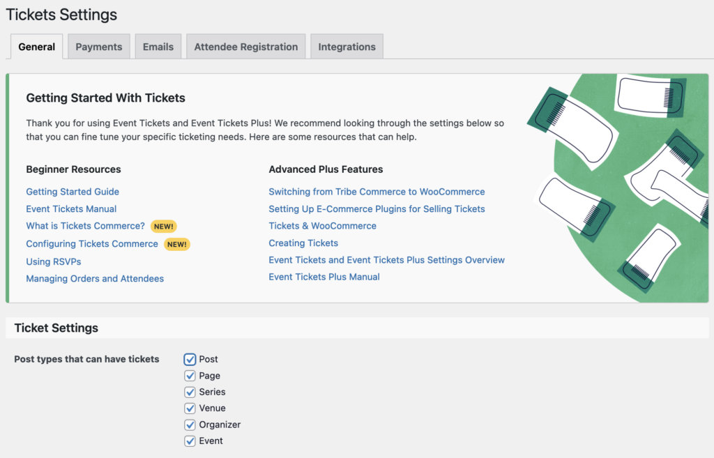 Event Tickets Settings Overview - Knowledgebase