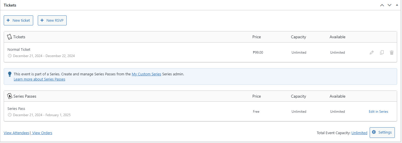 Series Passes - Knowledgebase