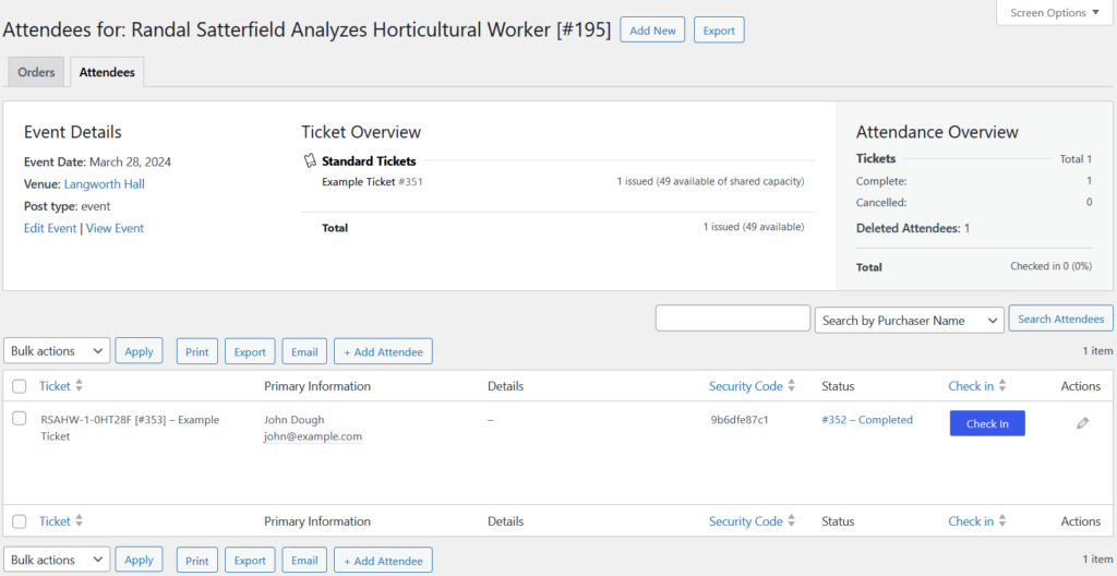 Managing Orders and Attendees - Knowledgebase