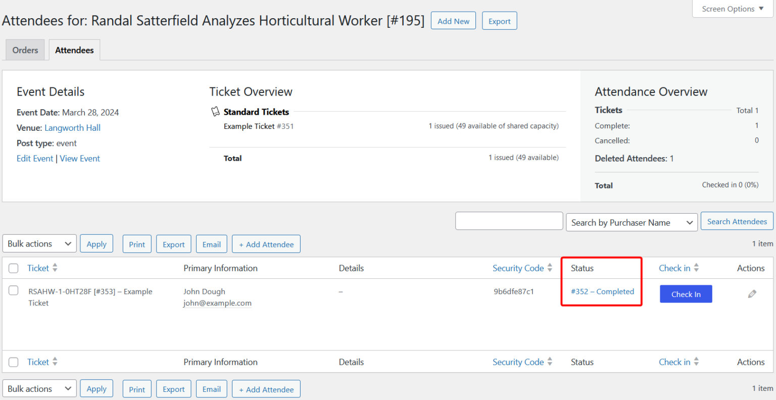 Public Attendee List - Knowledgebase