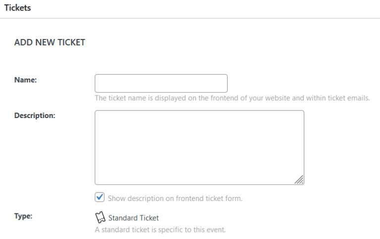 Event Ticket Types - Knowledgebase
