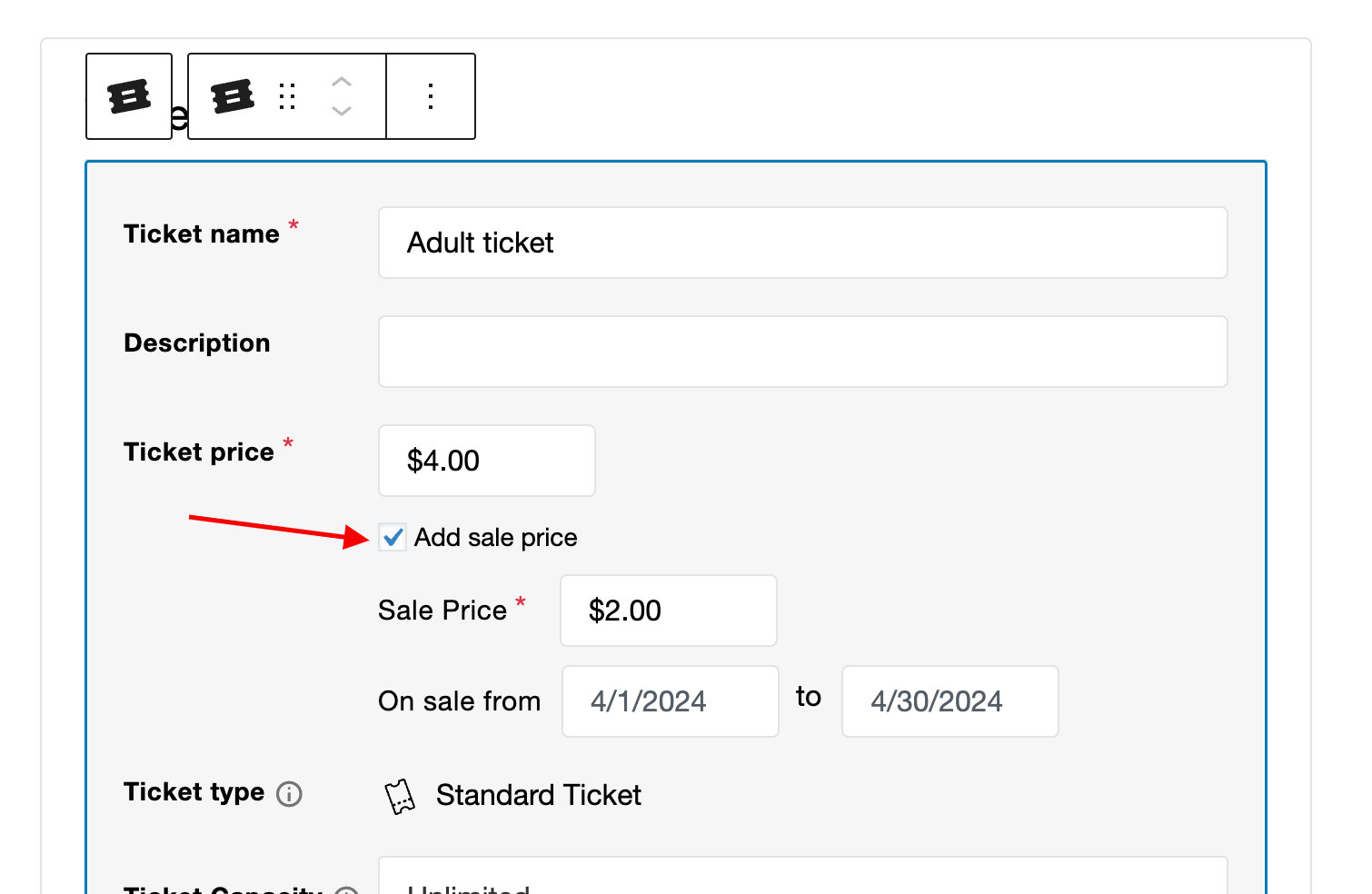 Tickets and Sales Pricing - Knowledgebase