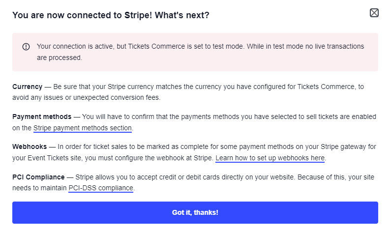 How to Set Up Stripe Test Payments with Tickets Commerce - Knowledgebase