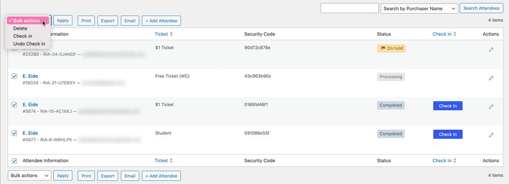 Managing Orders and Attendees - Knowledgebase