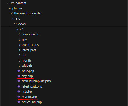 Understanding Template hierarchy in calendar views - Knowledgebase