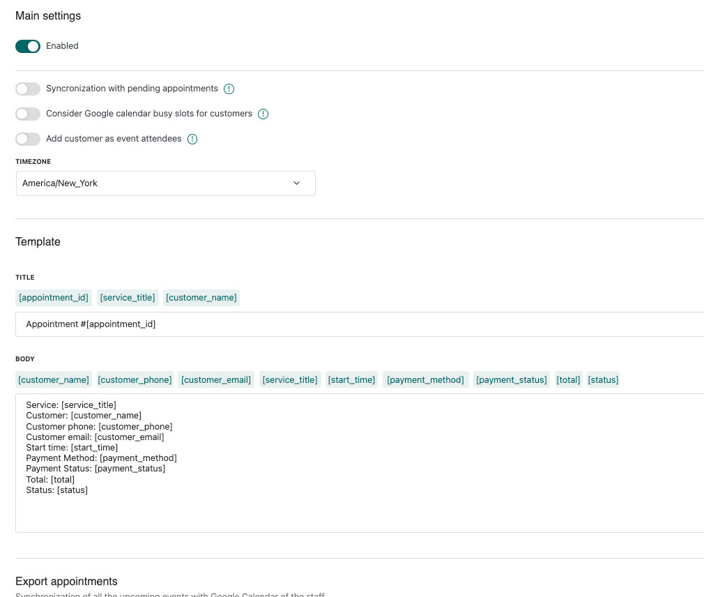 Bookit Settings Overview - Knowledgebase