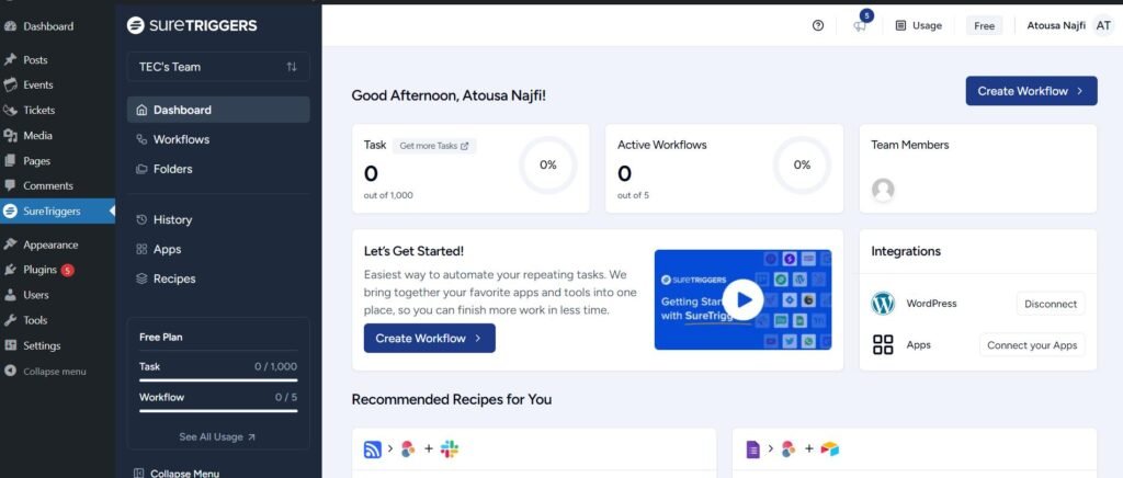 SureTriggers integration with The Events Calendar - Knowledgebase