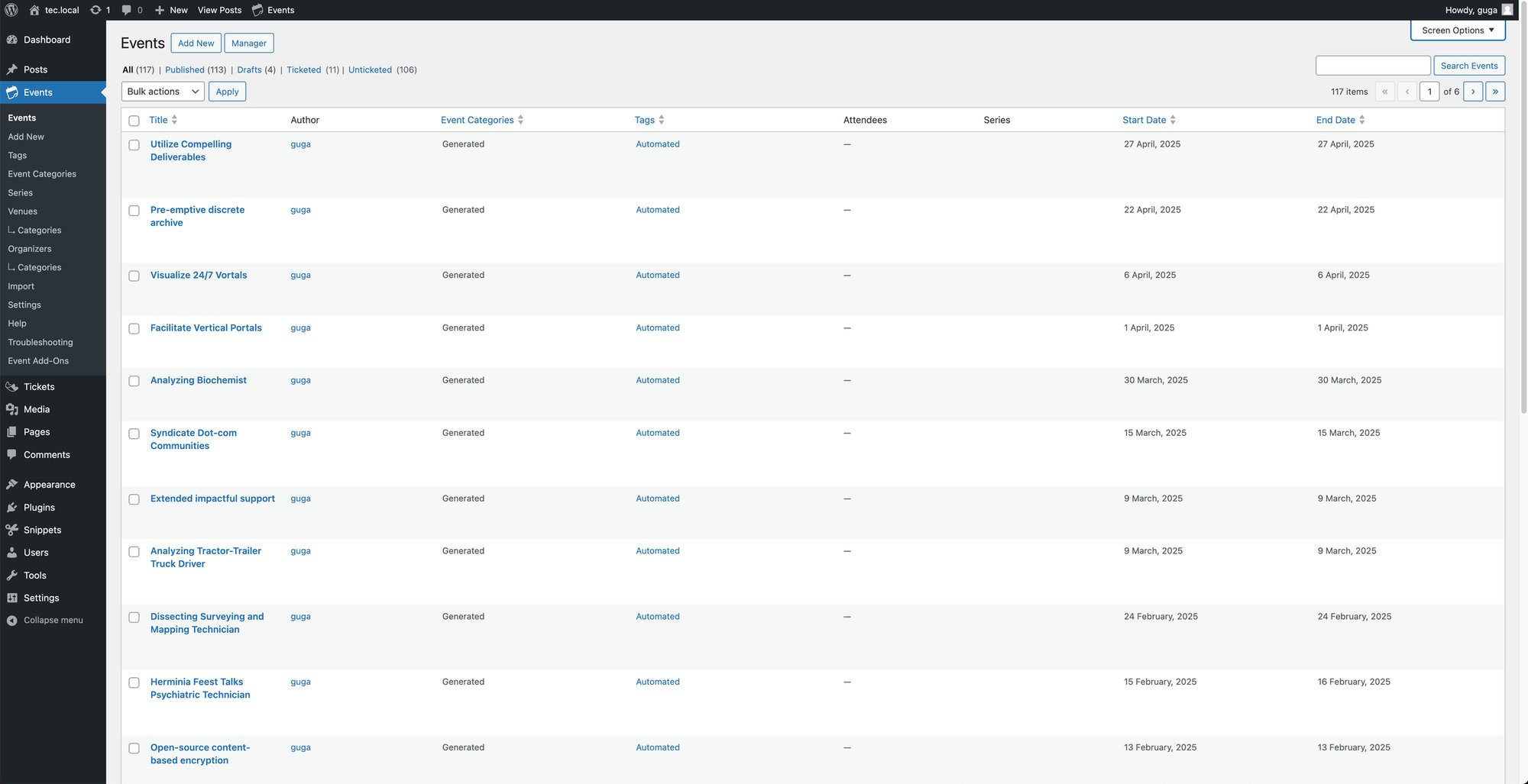 Add the Event Status column to the Backend List View - Knowledgebase