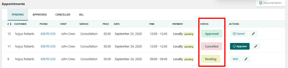 Approve, reject, edit, and delete appointments in Bookit - Knowledgebase