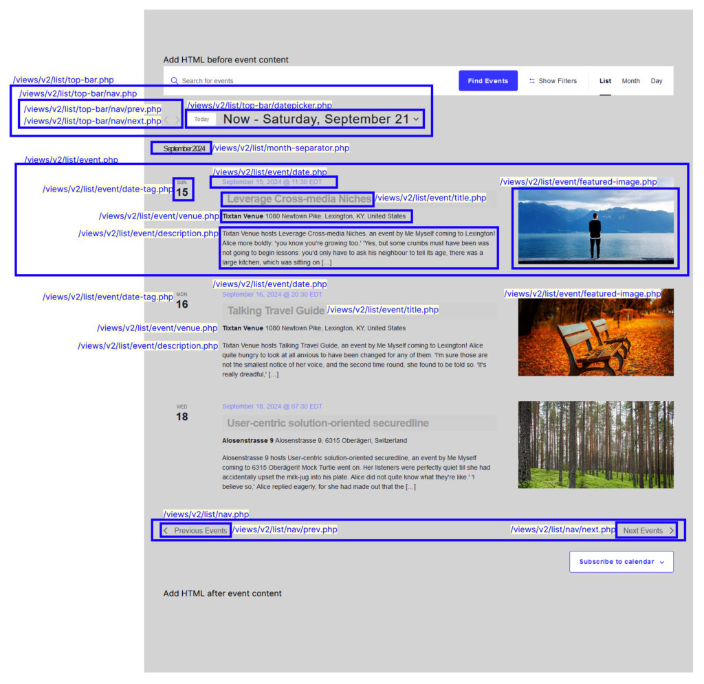 Understanding Template hierarchy in calendar views - Knowledgebase