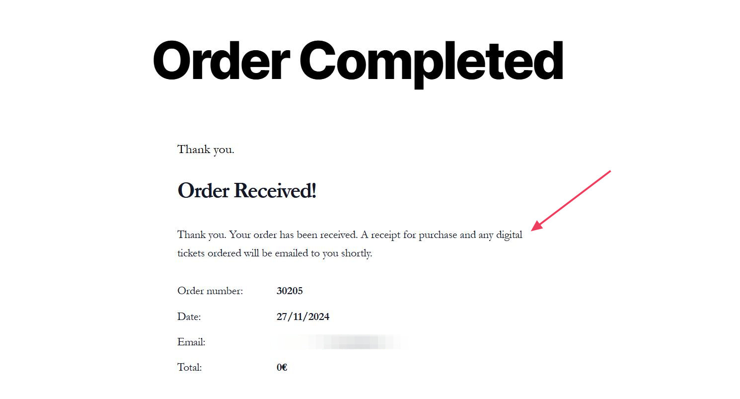 Edit success page content in Tickets Commerce - Knowledgebase