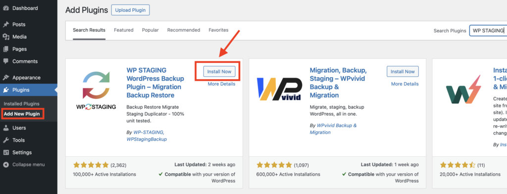 How to Set Up a Staging Site for your WordPress Website with WP Staging Plugin - Knowledgebase