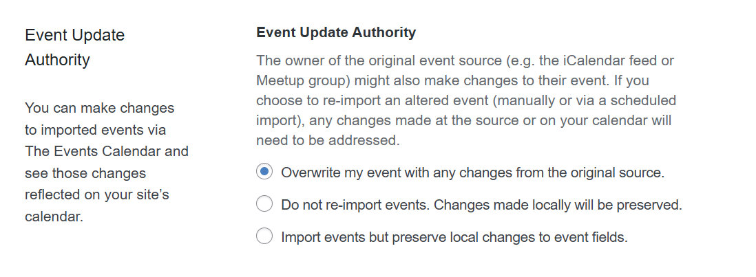 Event Aggregator Import Settings - Knowledgebase