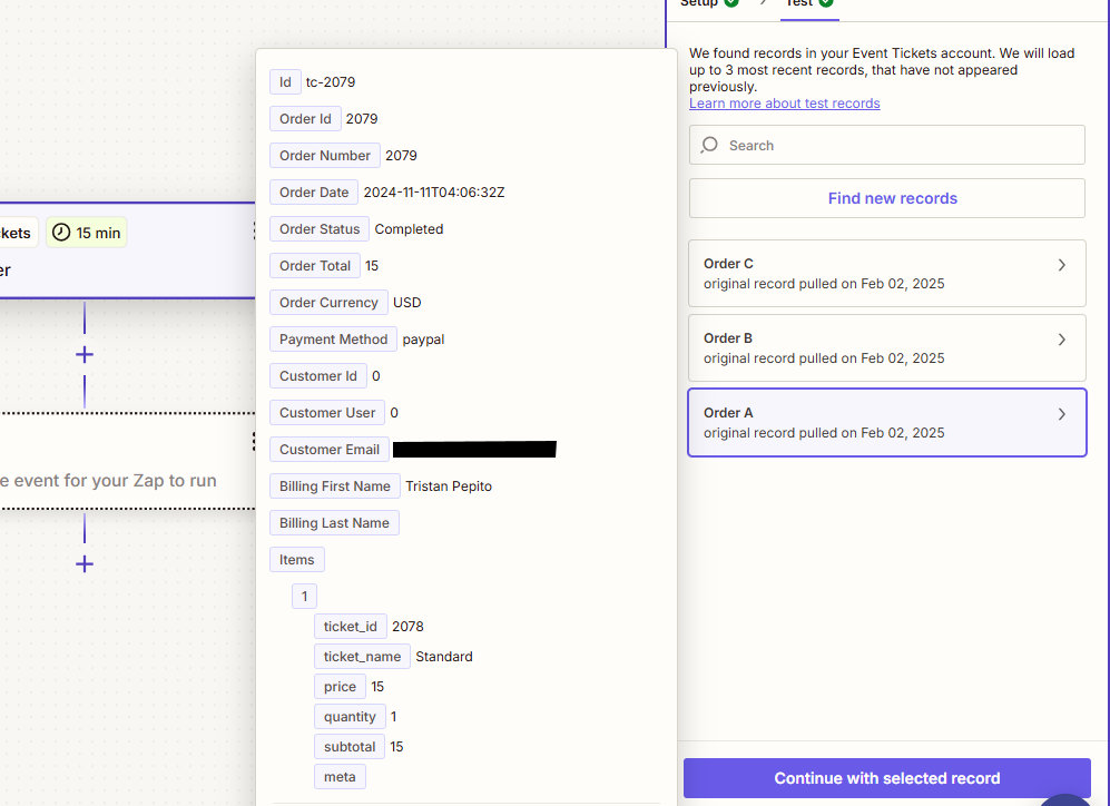 Creating a Zap (Orders to Google Sheets) - Knowledgebase