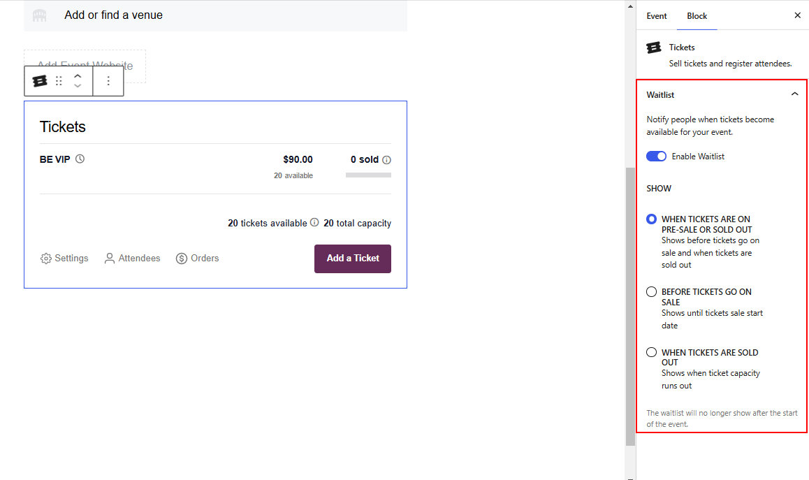 How to Create a Waitlist - Knowledgebase