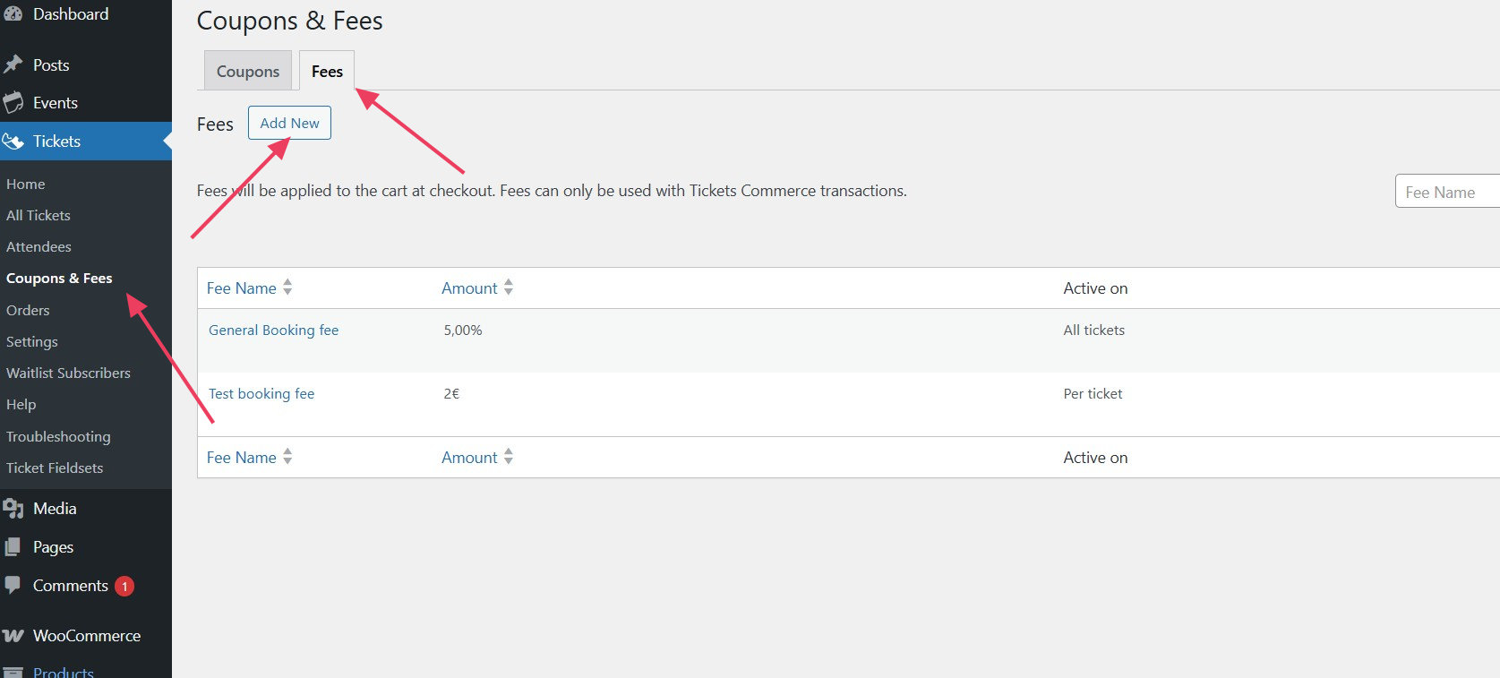 How to Use the Booking Fees Feature in Event Tickets - Knowledgebase