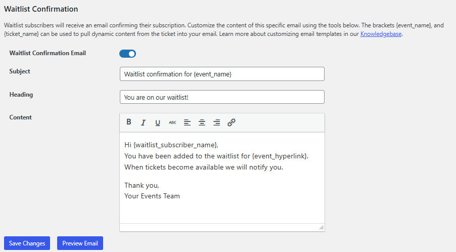 How to Create a Waitlist - Knowledgebase