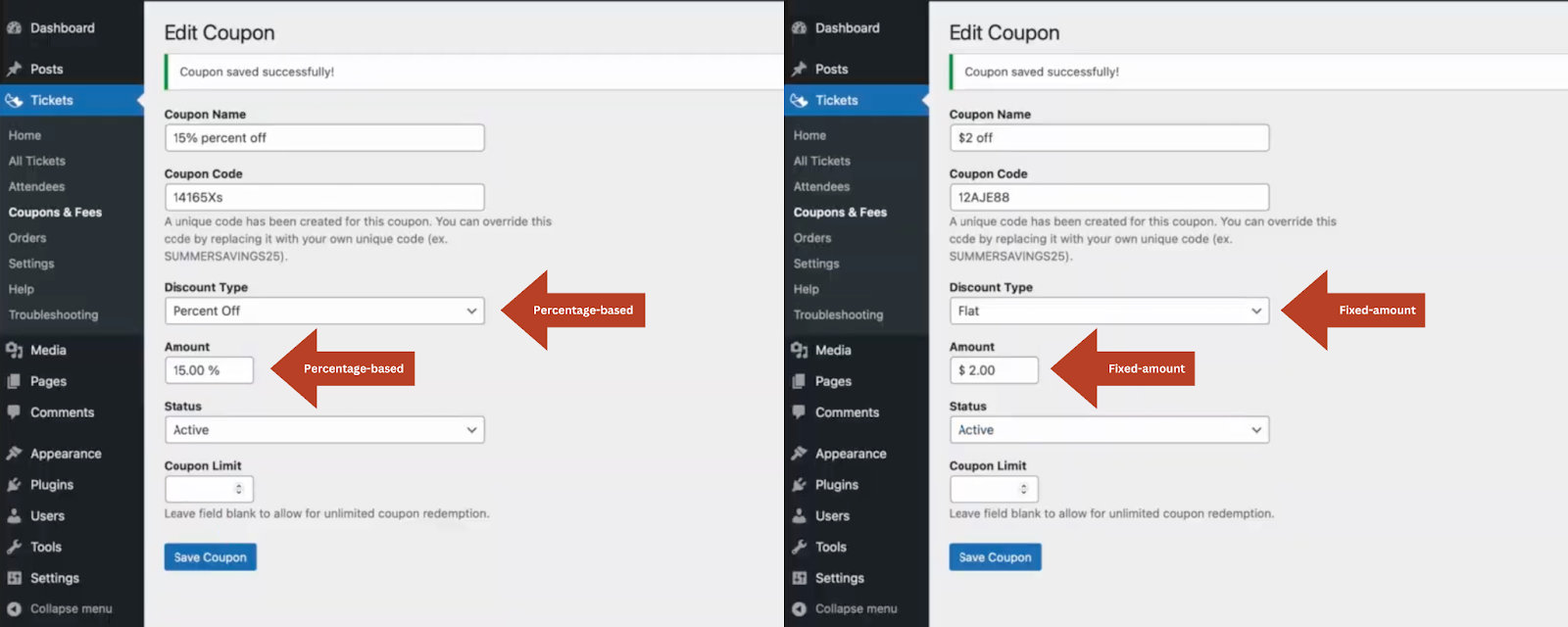 How to Add Coupons for Tickets with Tickets Commerce - Knowledgebase