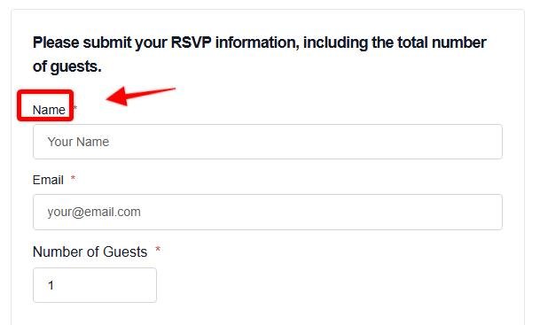 How to Rename Labels on the RSVP form - Knowledgebase