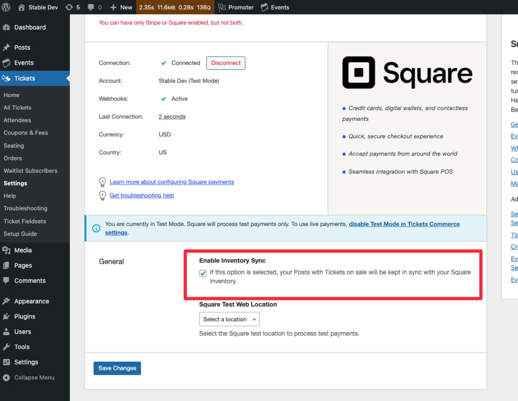 Configuring Square for Event Tickets - Knowledgebase