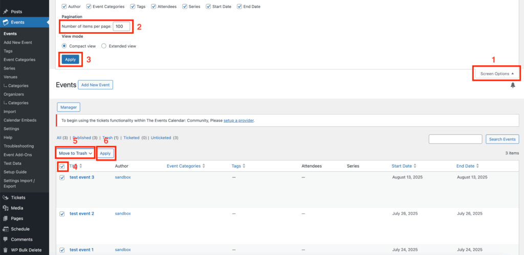How to Bulk Delete Events from Your WordPress Site - Knowledgebase