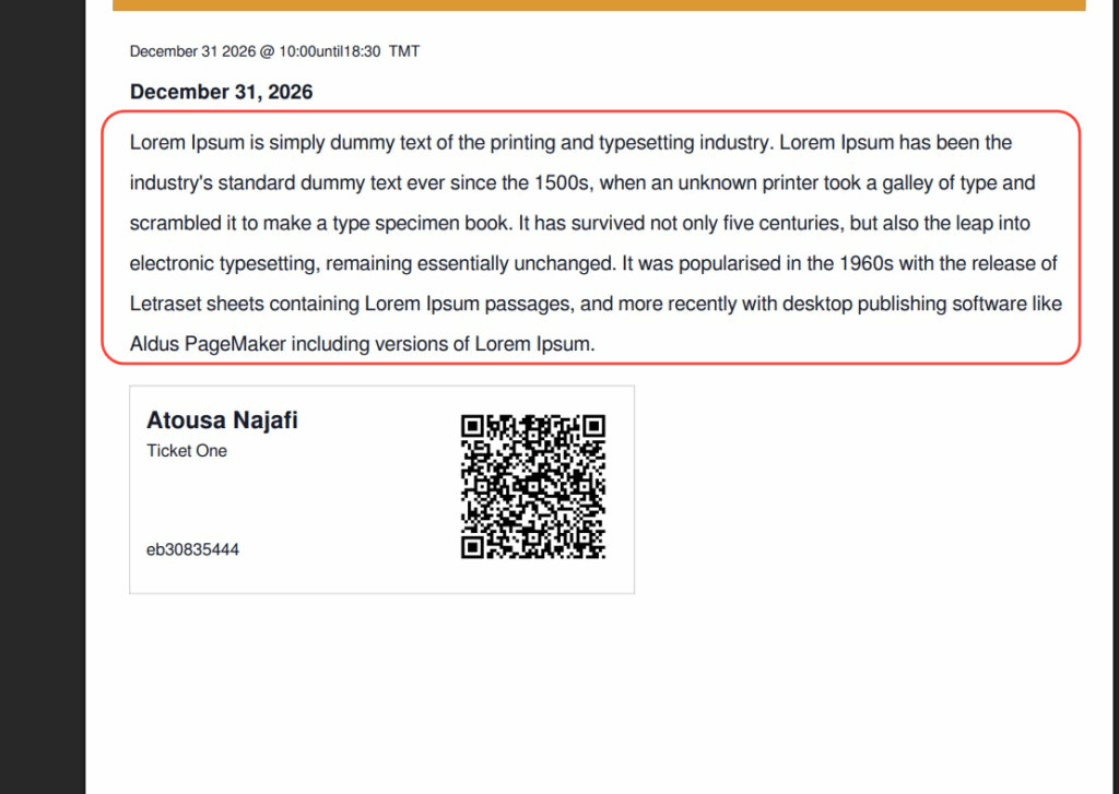 Adding Event Description Into Pdf Ticket Knowledgebase