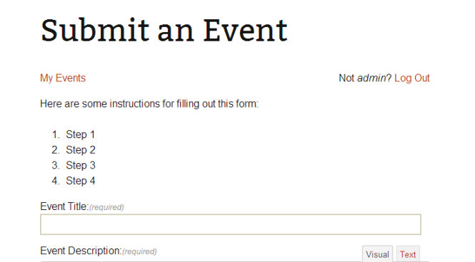 Display Custom HTML on Community Event Submission Form | The Events ...
