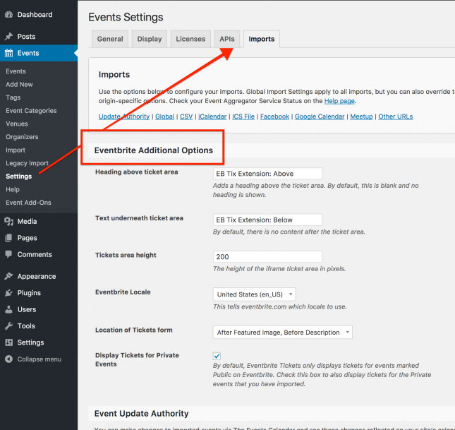 Eventbrite Tickets Additional Options | The Events Calendar