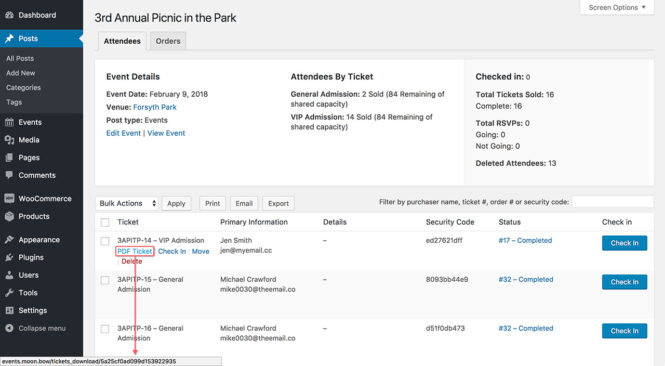 PDF Tickets | The Events Calendar