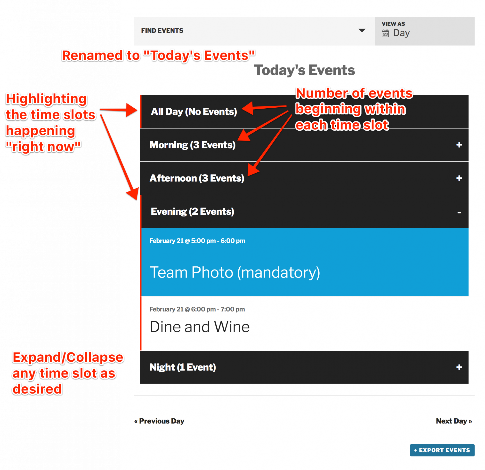 Schedule Day View | The Events Calendar