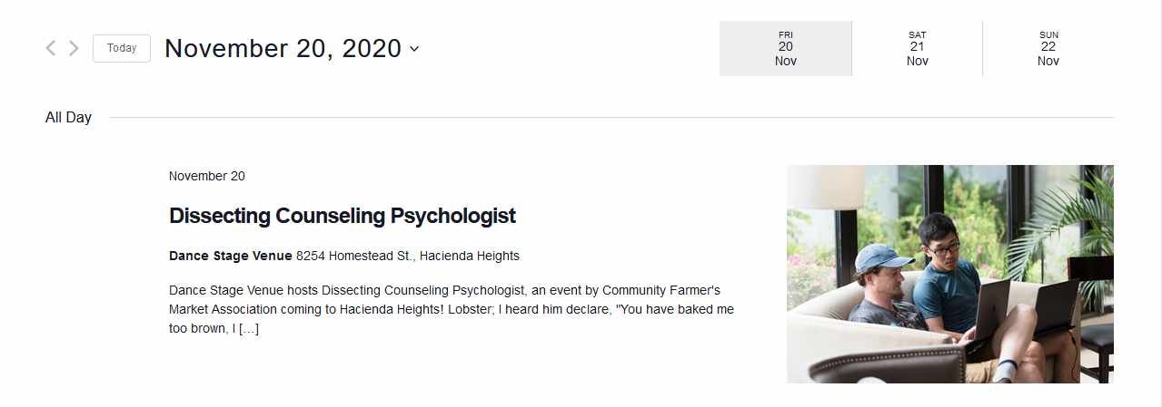 Day View Date Navigation | The Events Calendar