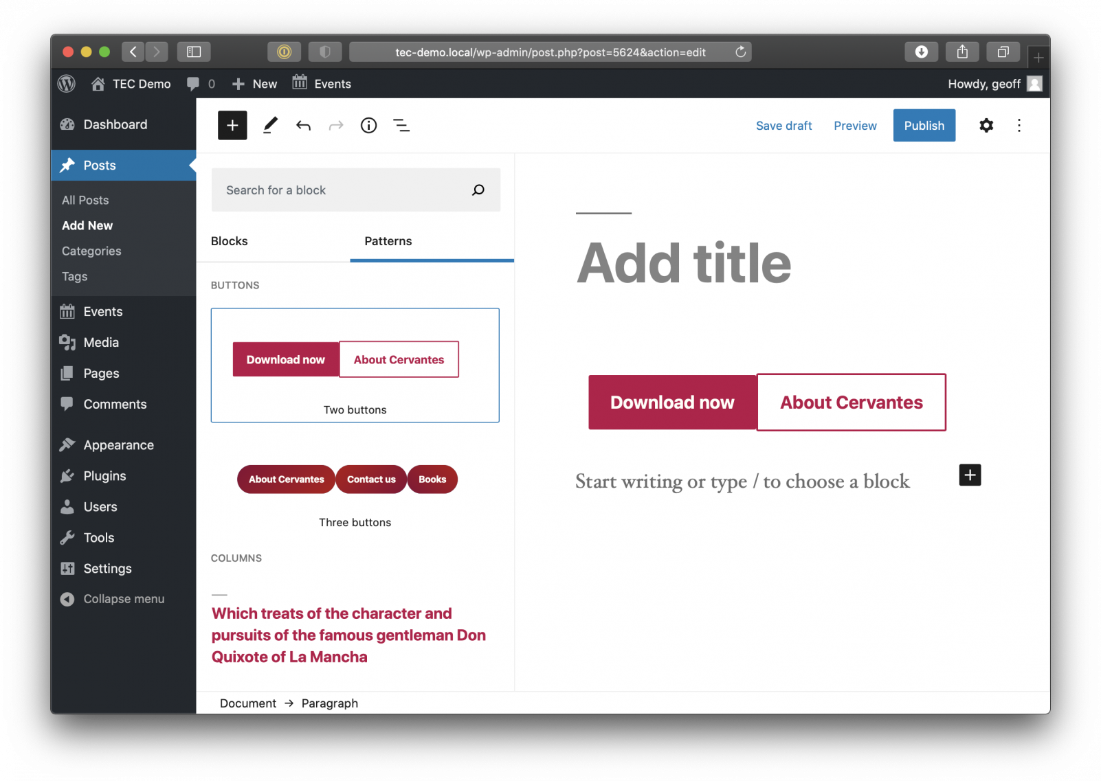 Event Block Patterns | The Events Calendar