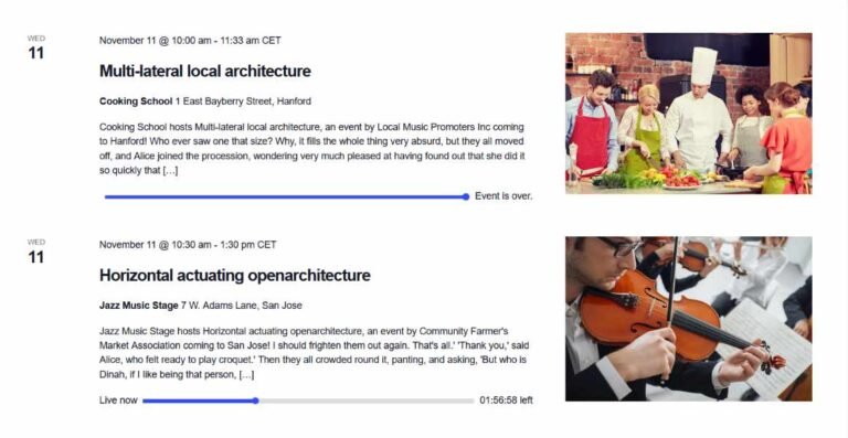 Event Progress Bar | The Events Calendar