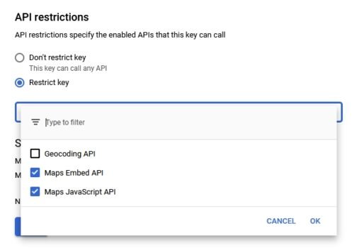 Google Maps API Key Restrictions | The Events Calendar