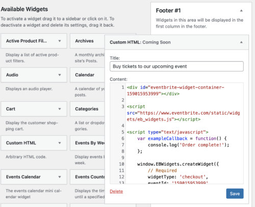 How to Add an Eventbrite Widget to WordPress | The Events Calendar