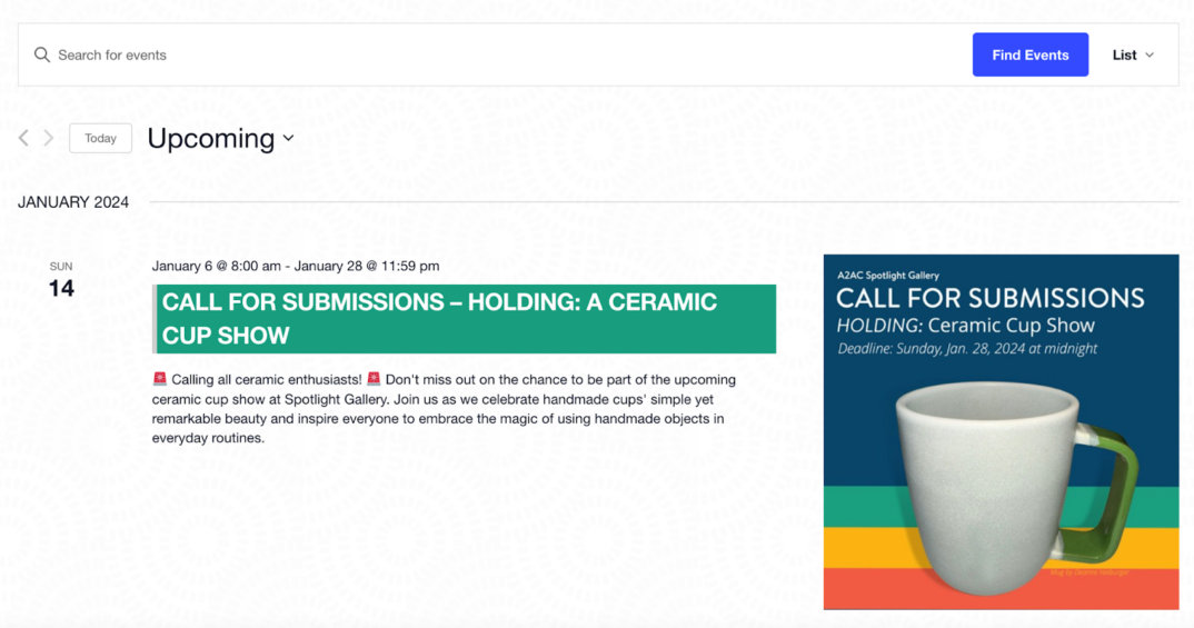 Featured Calendar: The Ann Arbor Art Center | The Events Calendar