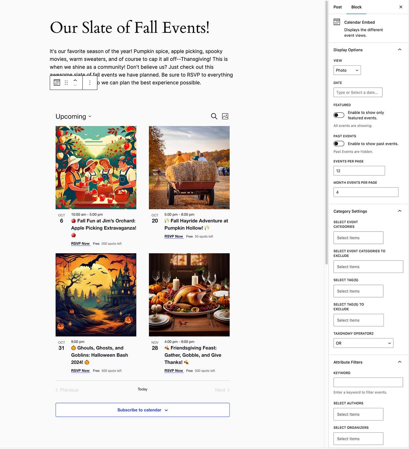 Introducing the Embed Calendar Block and All Tickets Screen | The ...